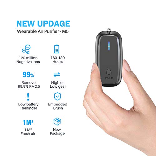 AVICHE M5 Necklace Wearable Mini Personal with USB | Black