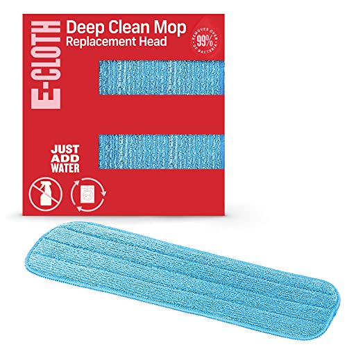 E-Cloth Deep Clean Mop Head, Microfiber Mop Head Replacement for Floor Cleaning, Great for Hardwood, Laminate, Tile and Stone Flooring, Washable and Reusable, 100 Wash Guarantee, 1 Pack