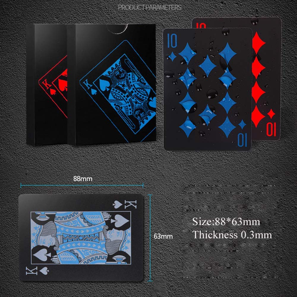 Merytes 2 Deck of Waterproof Poker Cards and Playing Cards with Flexible Plastic PVC and Classic Trick Cards
