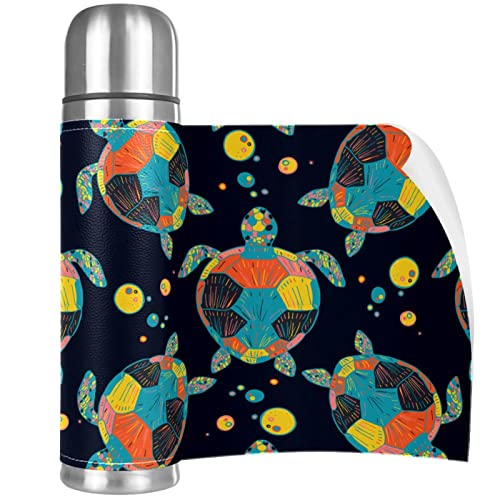 Colorful Aesthetic Sea Turtles Vacuum Insulated Water Bottle Stainless Steel Thermos Flask Travel Mug Coffee Cup Double Walled 17 OZ