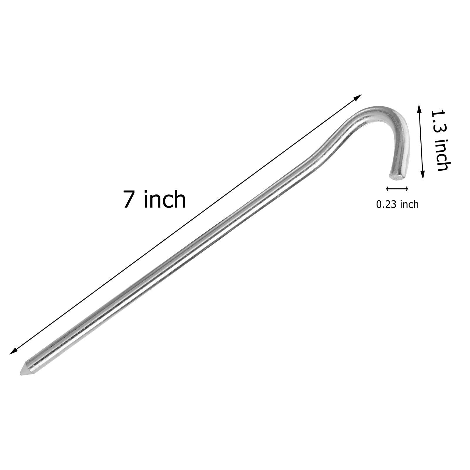 AVLA 40 Pack Tent Pegs, 7 Inch Aluminium Tent Stakes Pegs with Hook, Garden Edging Fence Hooks, Landscape Pins, Camping Pegs for Pitching Camping Tent