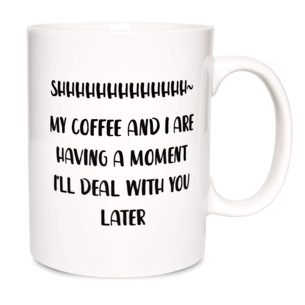 Bosmarlin Large Funny Mug Gift for Coffee Lover, Big Humor Cup Office Worker, 17.5 Oz, Dishwasher and Microwave Safe