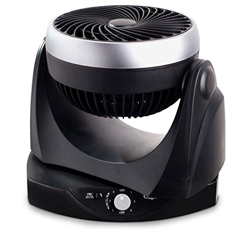 Ozeri Brezza II Dual Oscillating 10" High Velocity Desk Fan, Black
