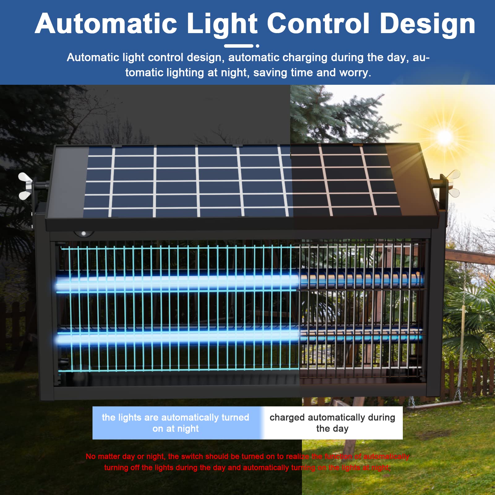 Bug Zapper Outdoor - Mosquito Repellent Outdoor Patio,Solar Bug Zapper for Outdoor Indoor,Waterproof Portable Fly Zapper,High Powered 4500V Mosquito Zappers Killer for Home,Patio,Camping