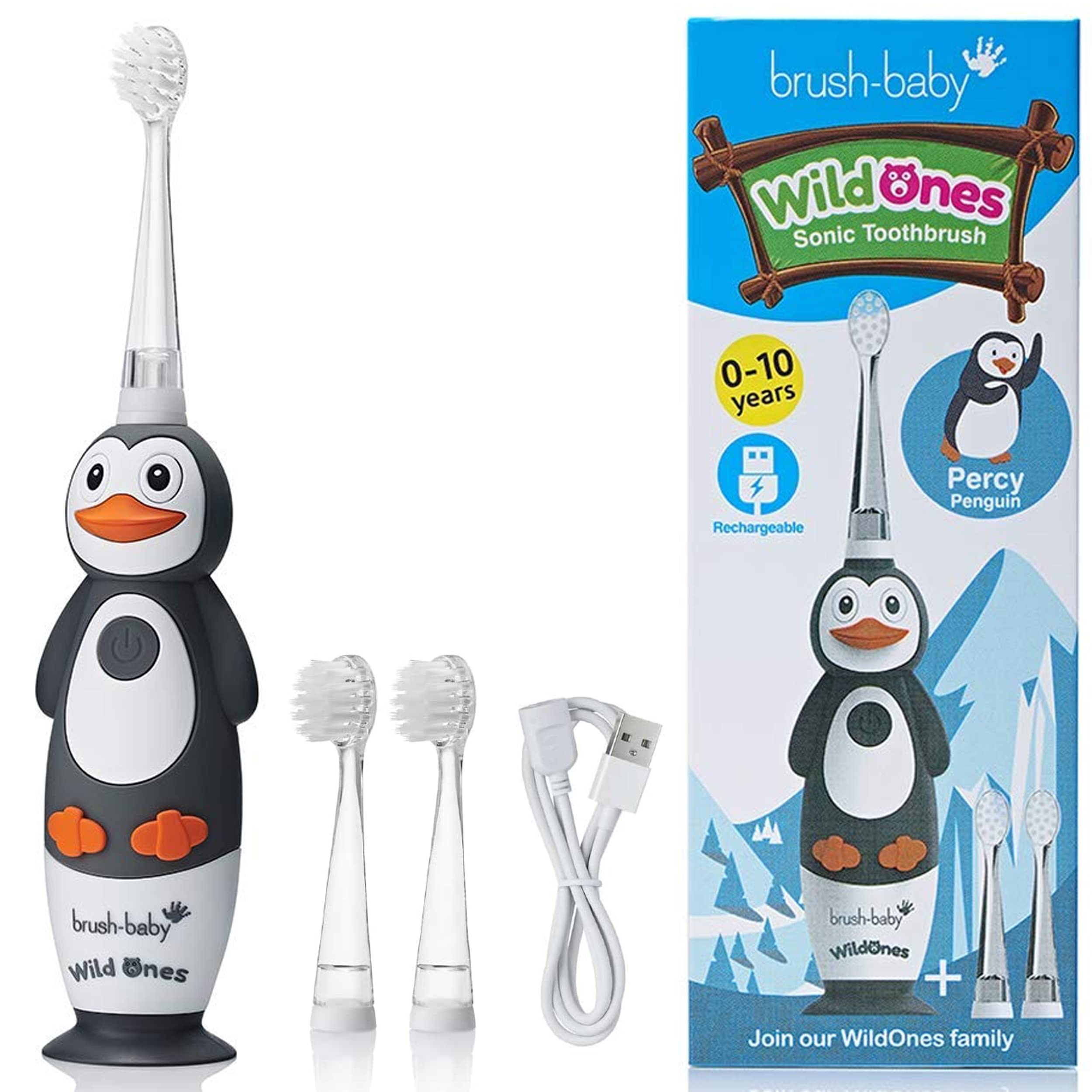 brush-baby WildOnes Rechargeable Toothbrush and Replacement Heads