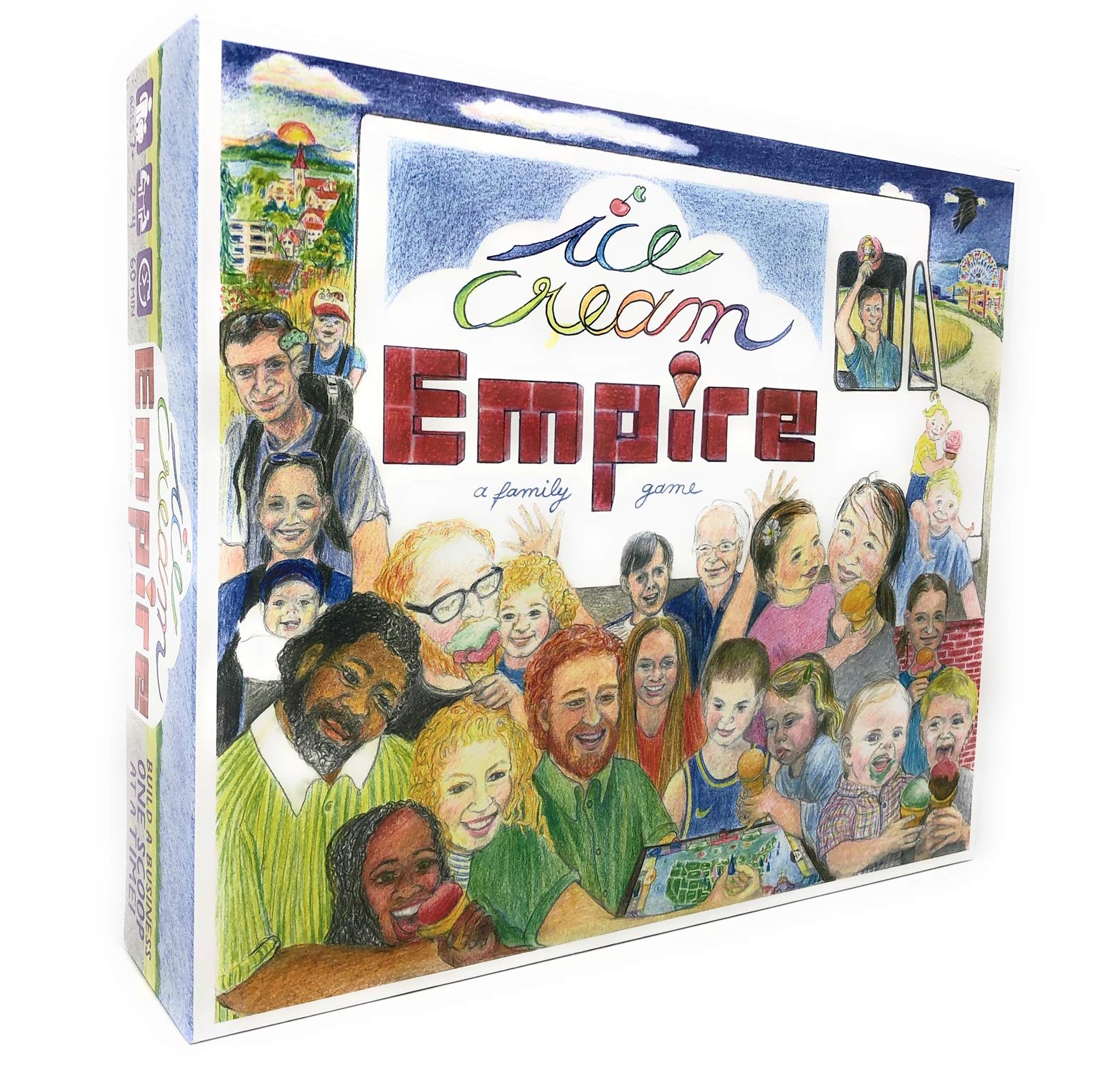 Ice Cream Empire Board Game | Fun Entrepreneurial Game for Families, Adults and Kids 7+ | Learn Business, Geography, and Math Skills | Competitive, Strategic, and Educational Game