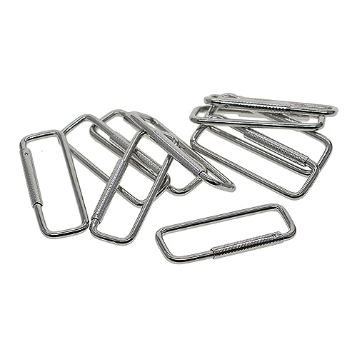 Esquirla 10x Rectangle Carabiner Clips DIY Keychain Clips Metal, Multifunctional Portable Lightweight Spring Buckle Hook for Outdoor Backpack Dog Tags