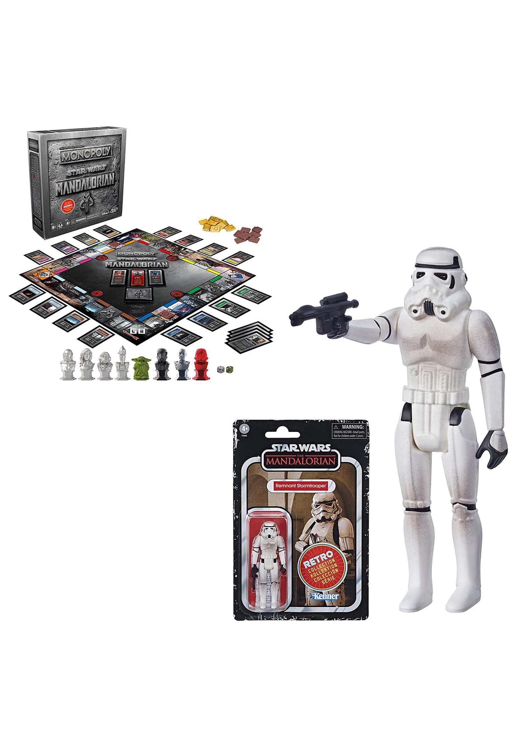 Hsbro Star Wars The Mandalorian Monopoly Collector's Edition with Retro Remnant Stormtrooper Action Figure