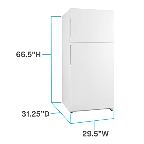 Avanti FF18D0W-4 FF18D Frost-Free Apartment Size Refrigerator, 18.0 Capacity, in White, 18 cu. ft