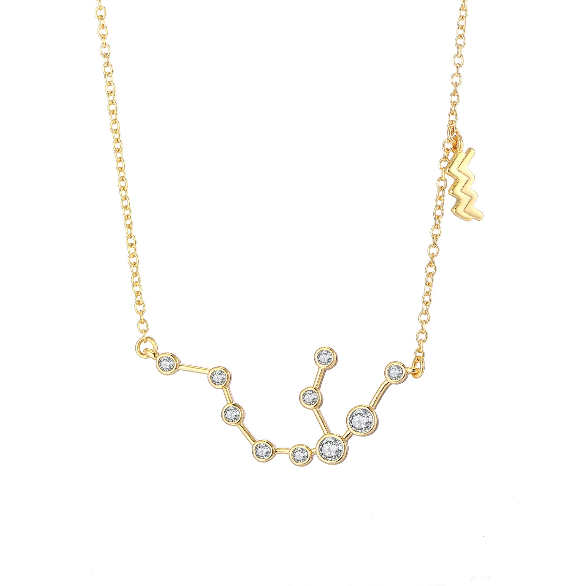 Barzel 18K Gold Plated Astrology Zodiac Constellation Horoscope Pisces Necklace (Pisces)