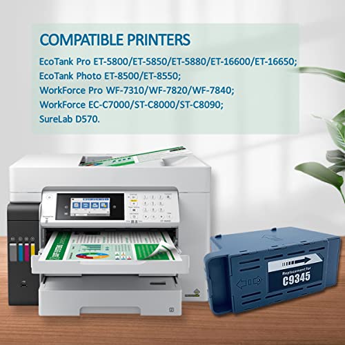 LiTuhorse Remanufactured C9345 Ink Maintenance Box C12C934591 Work for EcoTank ET 16600 Sublimation Printer and Workforce Pro WF-7840 WF-7820 ET-8550 ET-8500 ET-16650 ET-5850 EC-C7000 ST-C8000 2 Pack