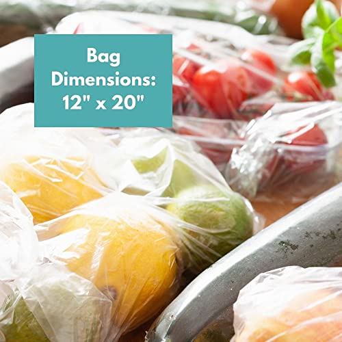 Perforated Produce Bags 12" x 20" Clear Case of 4 Rolls (3000 Bags)