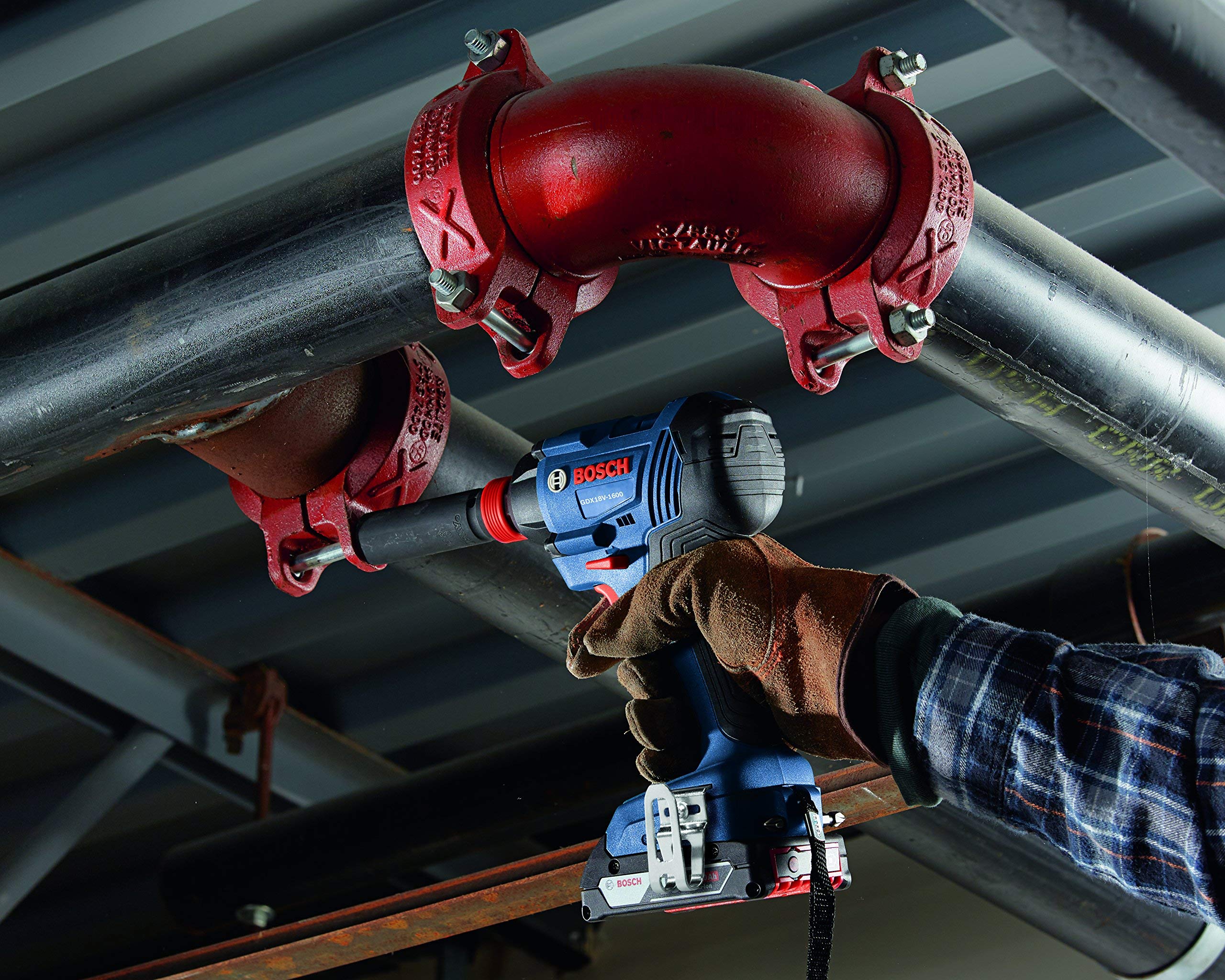 Bosch GXL18V-232B22-RT 18V Compact Tough Lithium-Ion 1/2 in. Cordless Drill Driver / 1/4 in. and 1/2 in. 2-in-1 Bit/Socket Impact Driver Combo Kit (2 Ah) (Renewed)