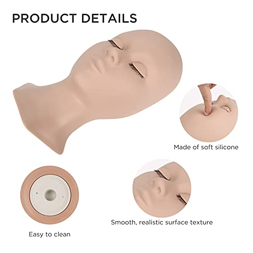 BEYELIAN Eyelash Extension Mannequin Head for Lash Extension Practice and Training