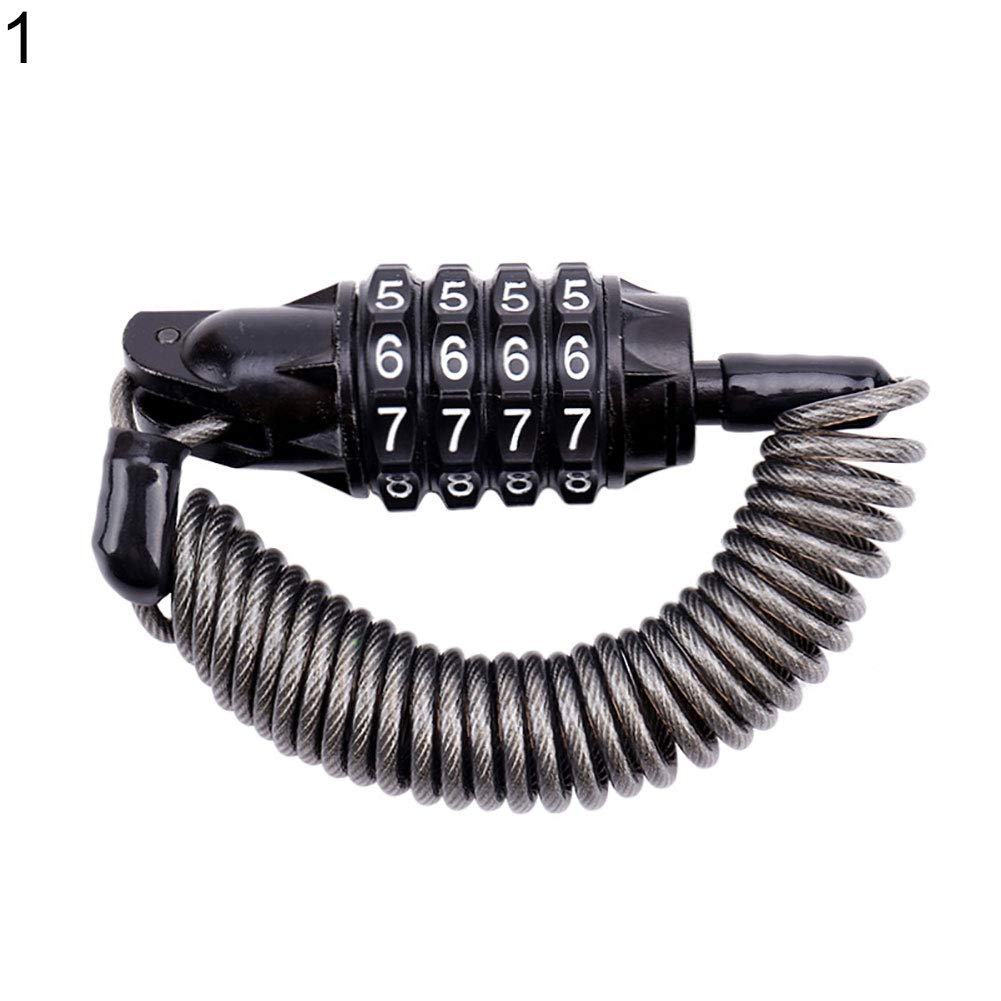 Bike Ring Lock Wire Steel Cable Lock,Multifunction Bicycle Steel Wire 4 Digit Password Anti-Theft Security Bike Lock for Motorcycle,Door, Gate, Fence, Grill Black Lock + Bag