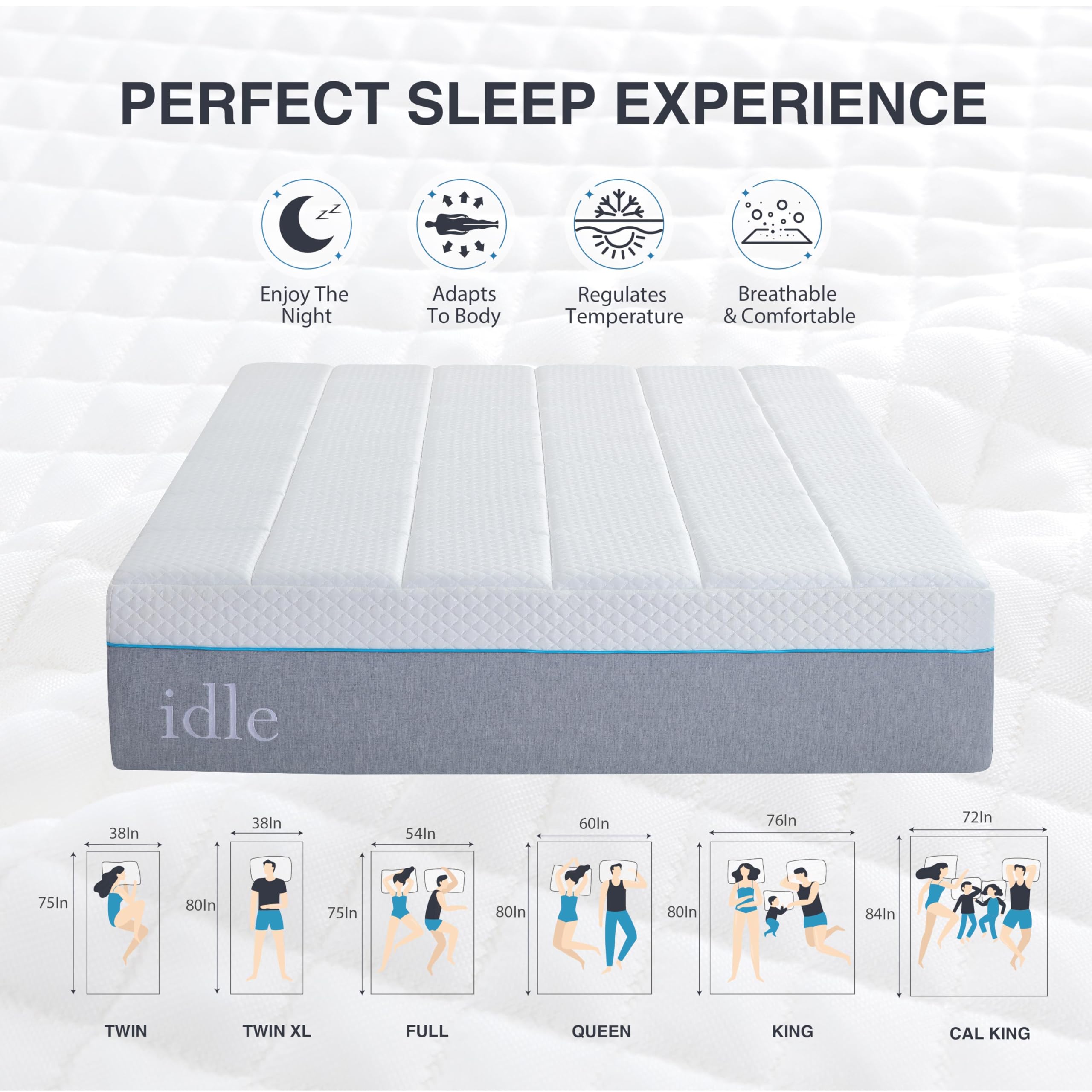 Dyonery 14 Inch Mattress Twin XL Gel Memory Foam CertiPUR-US Certified Mattress in A Box, Made in USA, 80"ร38"ร14"