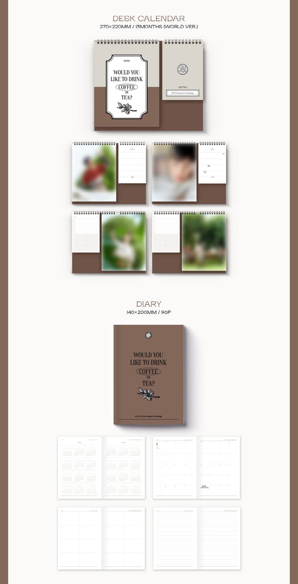 FANTAGIO ASTRO - 2022 SEASON'S GREETINGS+Extra Photocards Set (COFFEE ver.)