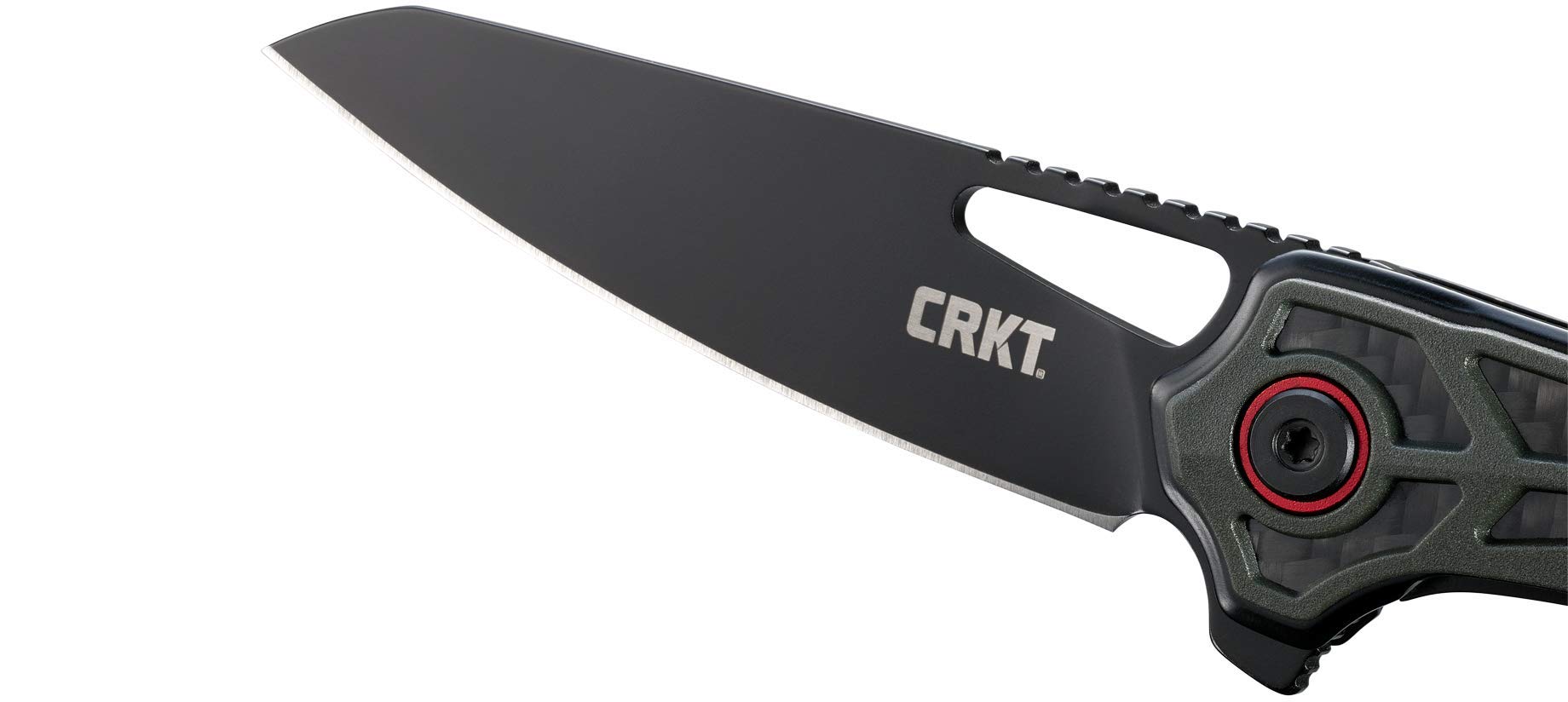 COLUMBIA RIVER KNIFE & TOOL Thero EDC Folding Pocket Knife: Everyday Carry Folder, Plain Edge, Sheepsfoot Blade with Black Oxide Finish, Flipper, Glass Reinforced Nylon and Carbon Fiber Handle 6290