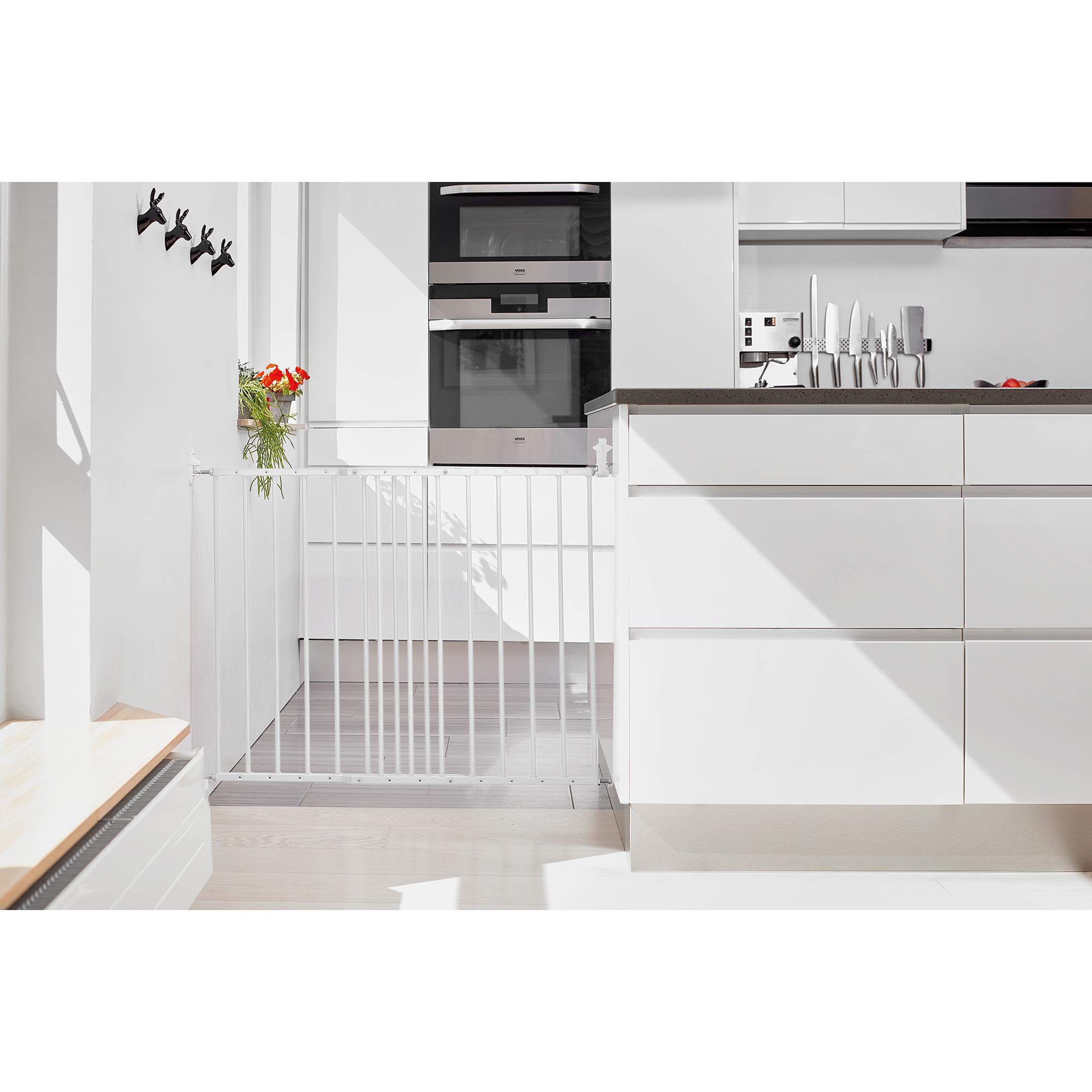 BabyDan MultiDan Wall Mount 24.6-42 Inch Doorway Safety Baby Metal Gate, White (2 Pack)