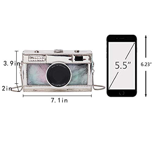 Rebecca US Rebecca Women Retro Radio Shape Crossbody Bag PU Leather Vintage Top Handle Handbag Purse (X-White)