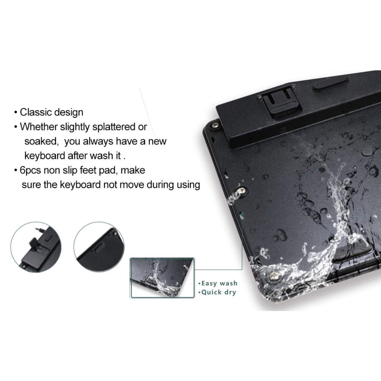 BoxWave Keyboard Compatible with Acer ConceptD 7 Ezel (CC715-72G) (Keyboard AquaProof USB Keyboard, Washable Waterproof Water Resistant USB Keyboard - Jet Black