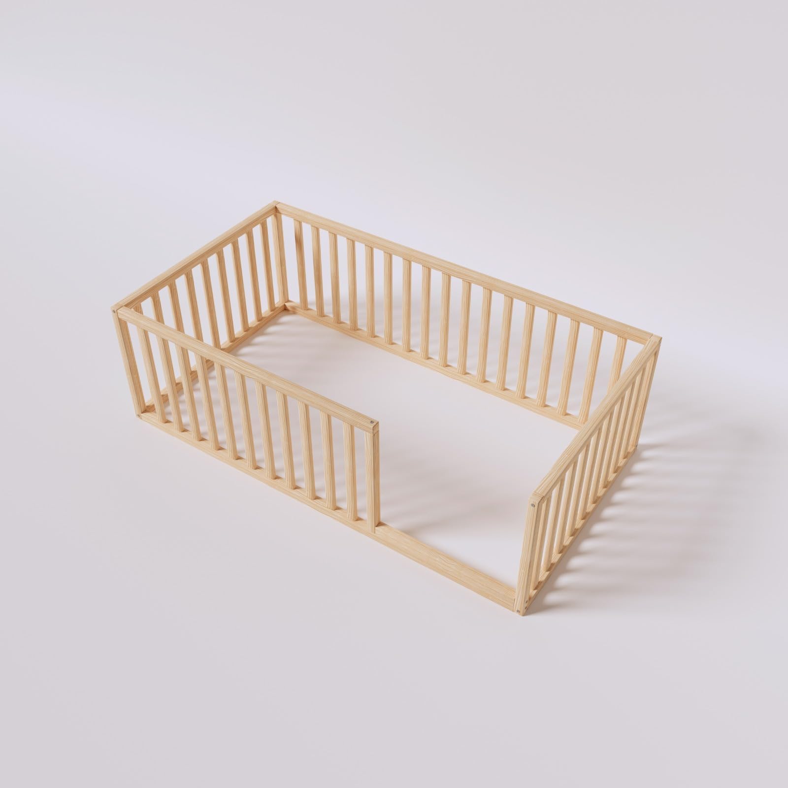 Montessori Floor Bed Small Size 52x27,5" / Height 18.90'' | Pine Tree Toddler Bed Frame, Wood Bed Frame | Gift For Kids Room Decor