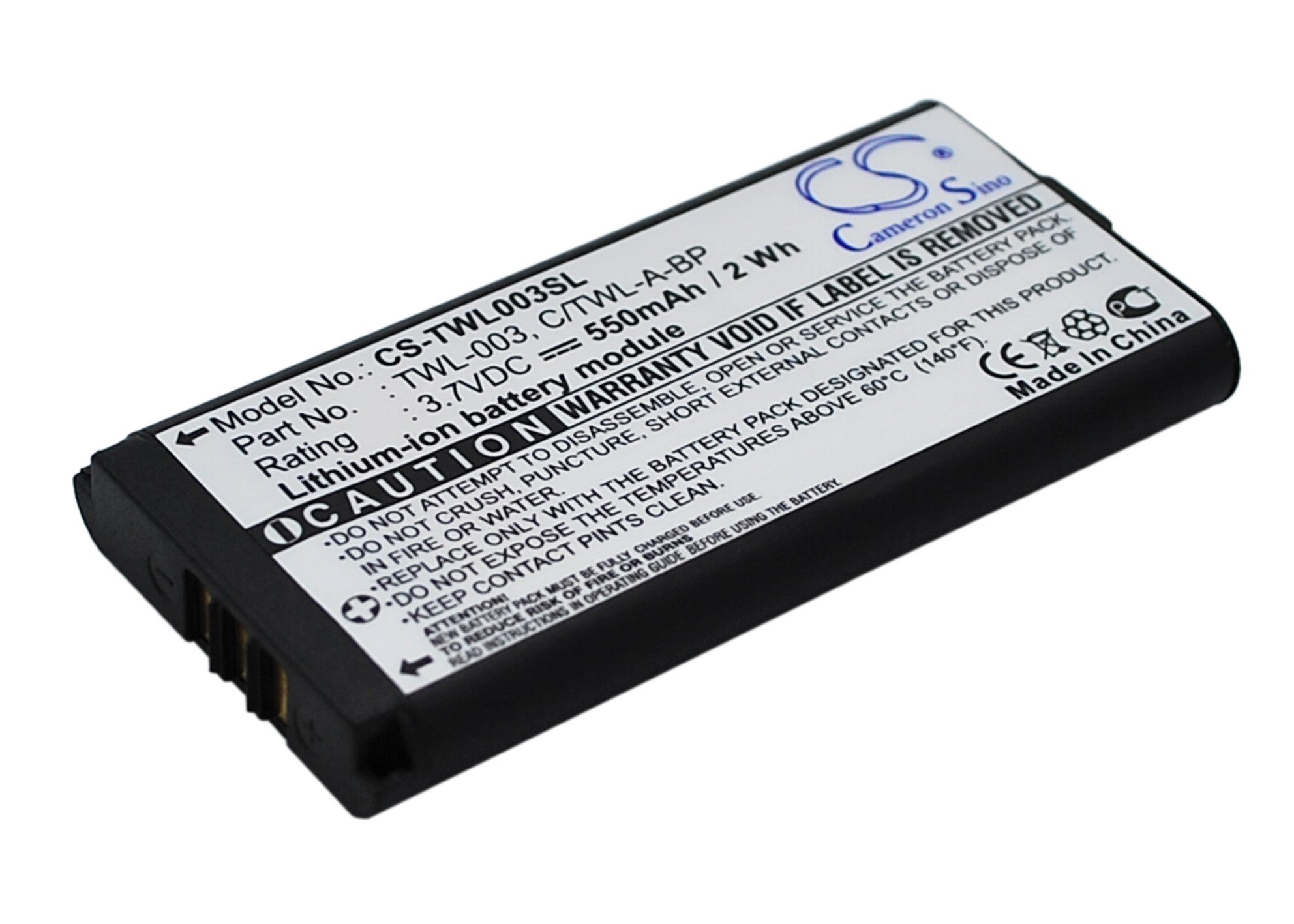 Cameron Sino 550mAh Li-Polymer Replacement Battery for Nintendo DSi, NDSi, NDSiL, Part No. C/TWL-A-BP, TWL-003