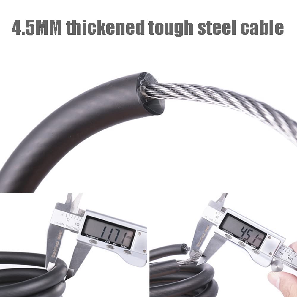 AZPINGPAN Key Bicycle Lock丨120/180cm Lengthened Self-Winding Anti-Theft Mountain Bike Steel Cable Lock with Lock Frame丨outdoor Riding Accessories丨suitable for Bicycles and Motorcycles