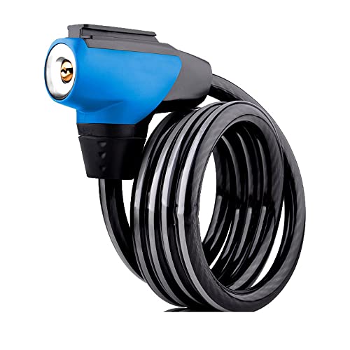 AZPINGPAN Reflective Fiber Optic Cable Bicycle Lock丨150cm Retractable Anti-Theft Self-Rolling Lock丨with 360-degree Rotating Fixed Frame Outdoor Riding Equipment Accessories