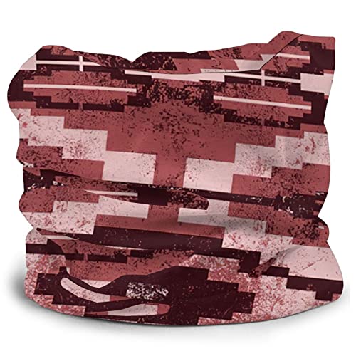 Aztecc Geo Horizontal in Maroon Face Mask Neck Gaiter Bandana Warmer Lightweight Balaclava Black