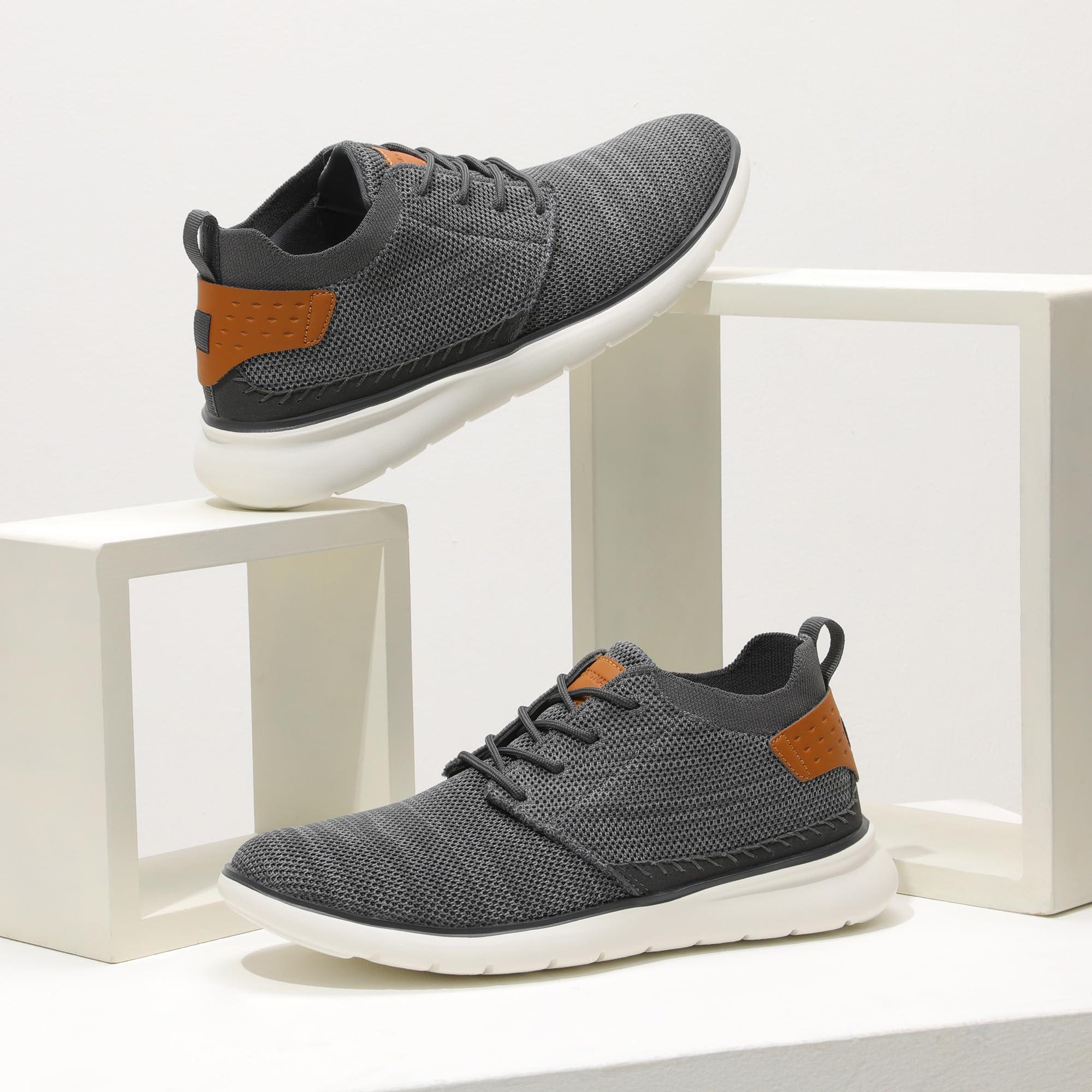 Bruno Marc Mens Mesh Fabric Fashion Sneakers Casual Oxfords Lightweight Breathable Versatile Walking Shoes, Dark/Grey - 10 (Zero-01)