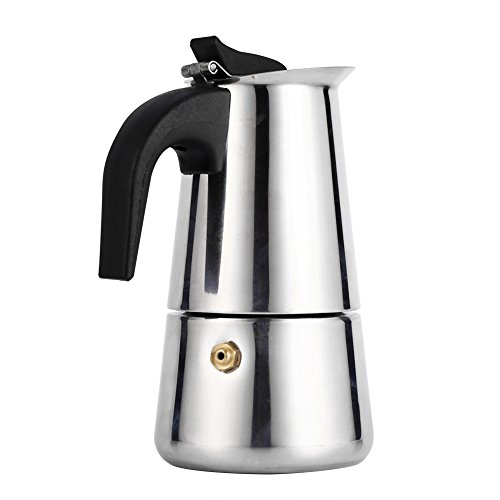 Coffee Maker, Stainless Steel Moka Coffee Pot Stovetop Latte Maker Percolator Stove Top Filter Coffee Maker Pot Easy Clean (100ML 2 Cup )