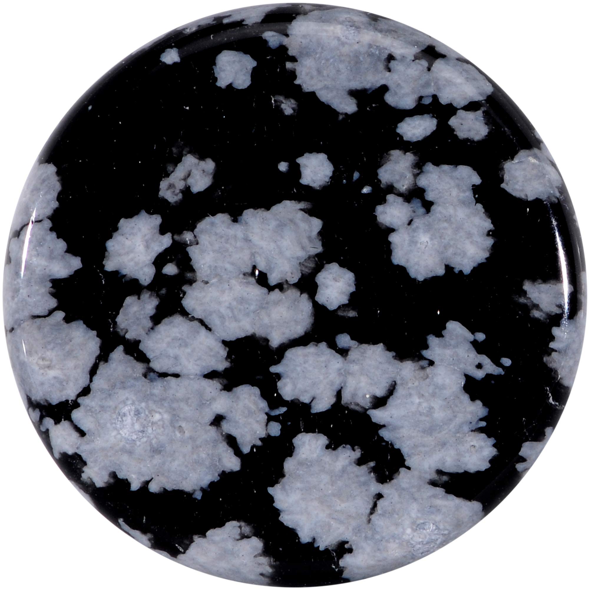 Body Candy 5/8" 2PC Natural Snowflake Obsidian Stone Saddle Plugs Double Flare Plug Ear Plug Gauges Set of 2