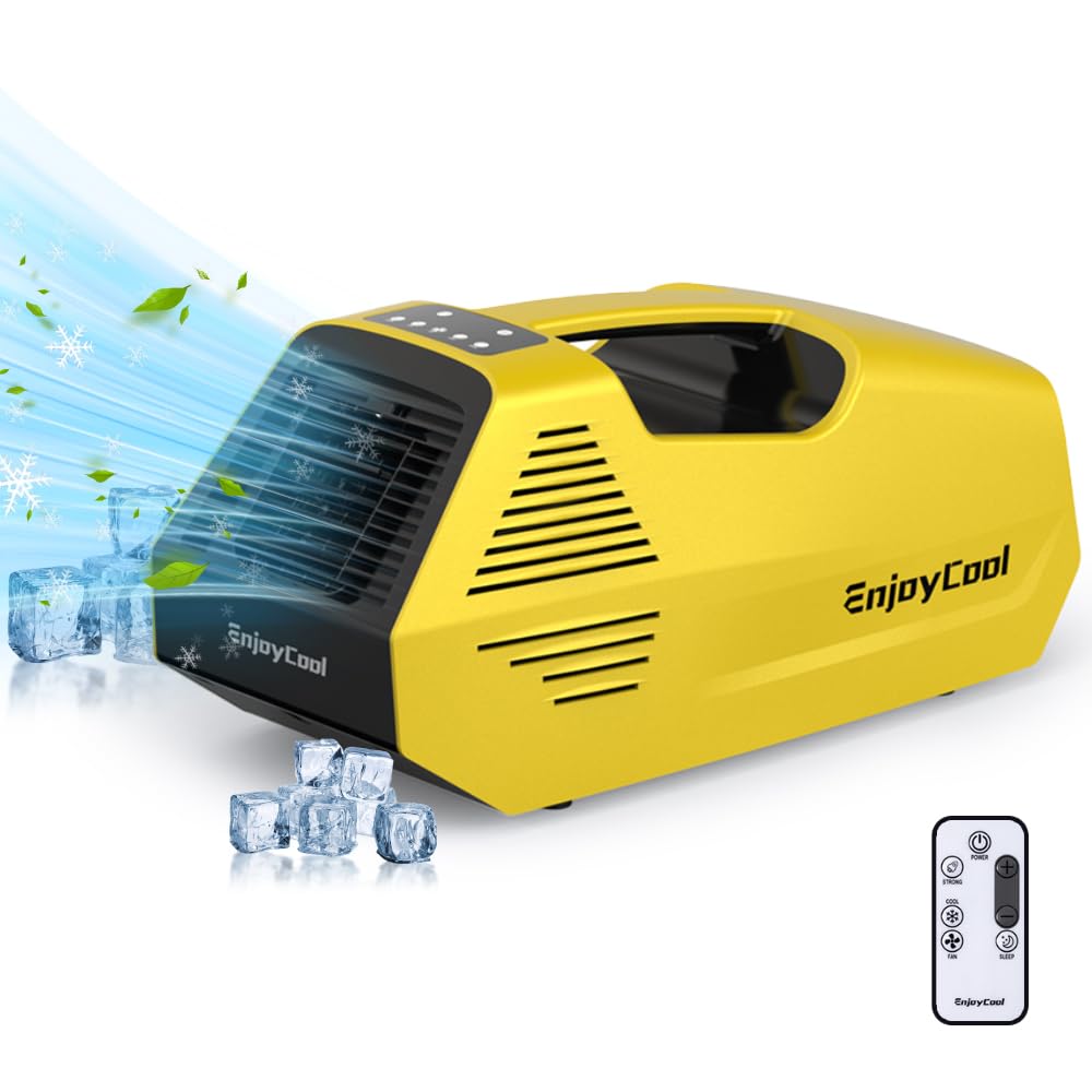 Portable Air Conditioner for Camping, EnjoyCool 2380BTU Camping Tent Air Conditioner, 240W Low Power Consumption AC Outdoor Air Conditioner, Portable AC for Camping Tent,RVs,and Travel
