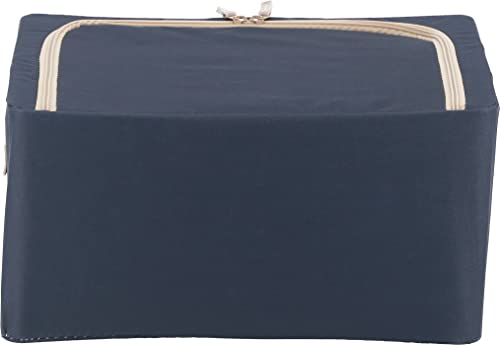 Fuji Boeki 63513 Storage Box, Width 15.4 x Depth 11.4 x Height 7.9 inches (39 x 29 x 20 cm), Blue, 5.6 gal (22 L), with Small Window, Stackable