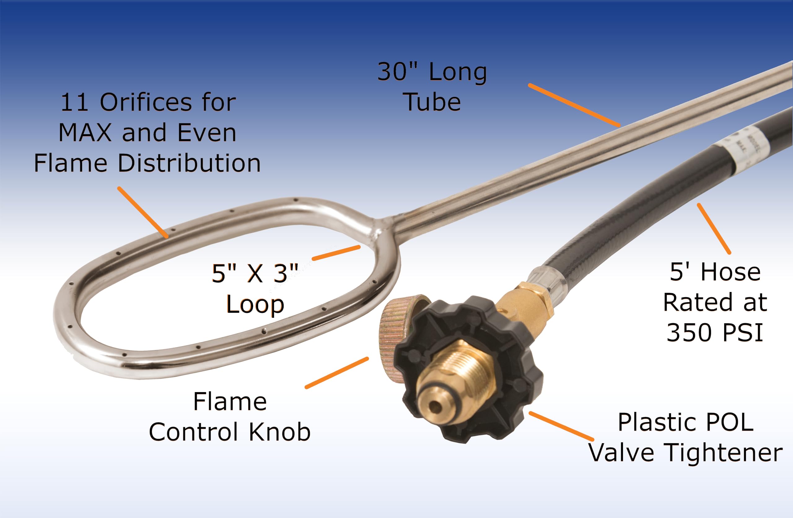 Flame King YSNFS-02 Propane Fire Starter Torch for Firepits, Charcoal Grills, and Wood Oven