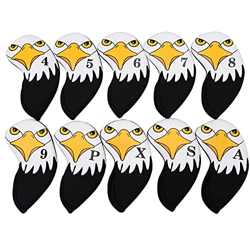Big Number Neoprene Golf Iron Covers Set - Club Head Covers - Wedge Iron Protective Headcover for Callaway, Ping, Taylormade, Cobra, Mizuno (e)