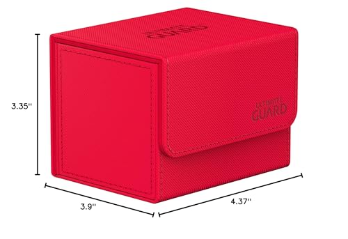 Ultimate Guard Sidewinder 100+, Deck Box for 100 Double-Sleeved TCG Cards, Red, Magnetic Closure & Microfiber Inner Lining for Secure Storage