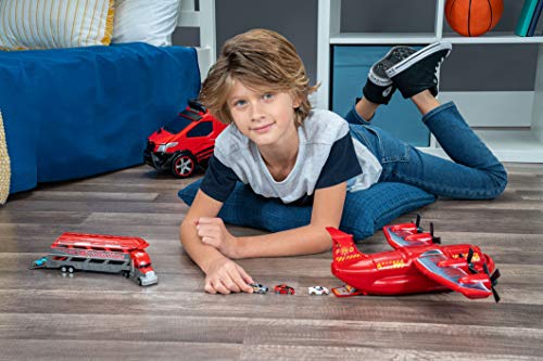 Micro Machines Fire and Rescue Cargo Transporter Plane - Features Vehicle Hatch, Retractable Hook, Cargo Doors, and Exclusive Vehicle - Collect Them All - Amazon Exclusive