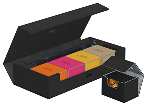 Ultimate Guard Superhive 550+, Deck Case for 550 Double-Sleeved TCG Cards, Black, Compatible with Boulders, Magnetic Closure & Microfiber Inner Lining