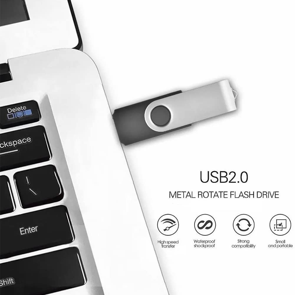 Bulk USB Flash Drive 10 Pack 512MB Flash Drive USB Drive 512 MB Thumb Drive Bulk Flash Drives Swivel Drive USB 2.0 (512MB 10PCS Black)