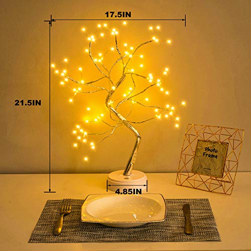 Upgraded Fairy Sparkly DIY Tree Lamp with Multifunction Remote Control, Spirit Artificial Bonsai Tree Night Lights, for Lighting Bedrooms Desktop Christmas Party (20β/108 Warm White Led)