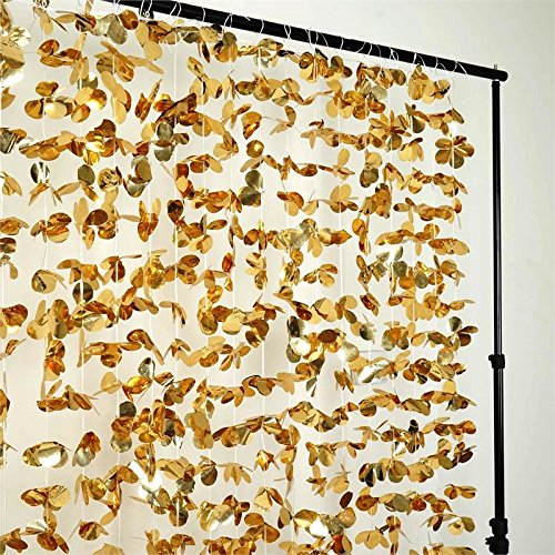 Efavormart 6 ft x 6 ft Flower Garland Backdrop Curtain for Wedding Birthday Party Banquet Event Decoration - Gold
