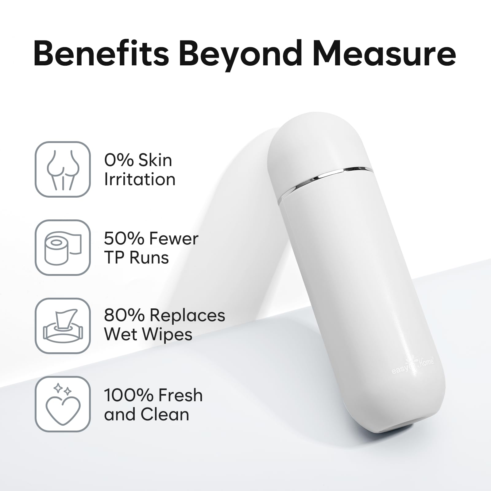 Easy@Home Portable Bidet for Travel: Handheld Sprayer Kit - Personal Hygiene Peri Bottle for Women & Men | Perineal & Postpartum Care Essentials | 380mL (12.8 oz) Large Capacity Bottle | EPB-01 Grey
