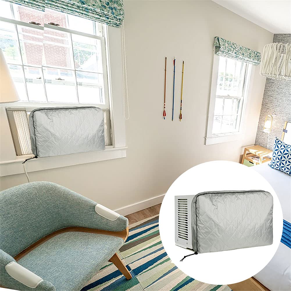 Saycker Air Conditioner Cover with Drawstring, AC Unit Covers for Inside, Window AC Unit Cover, Prevents Draft, Washable Design(Size:17x13x3 inch)