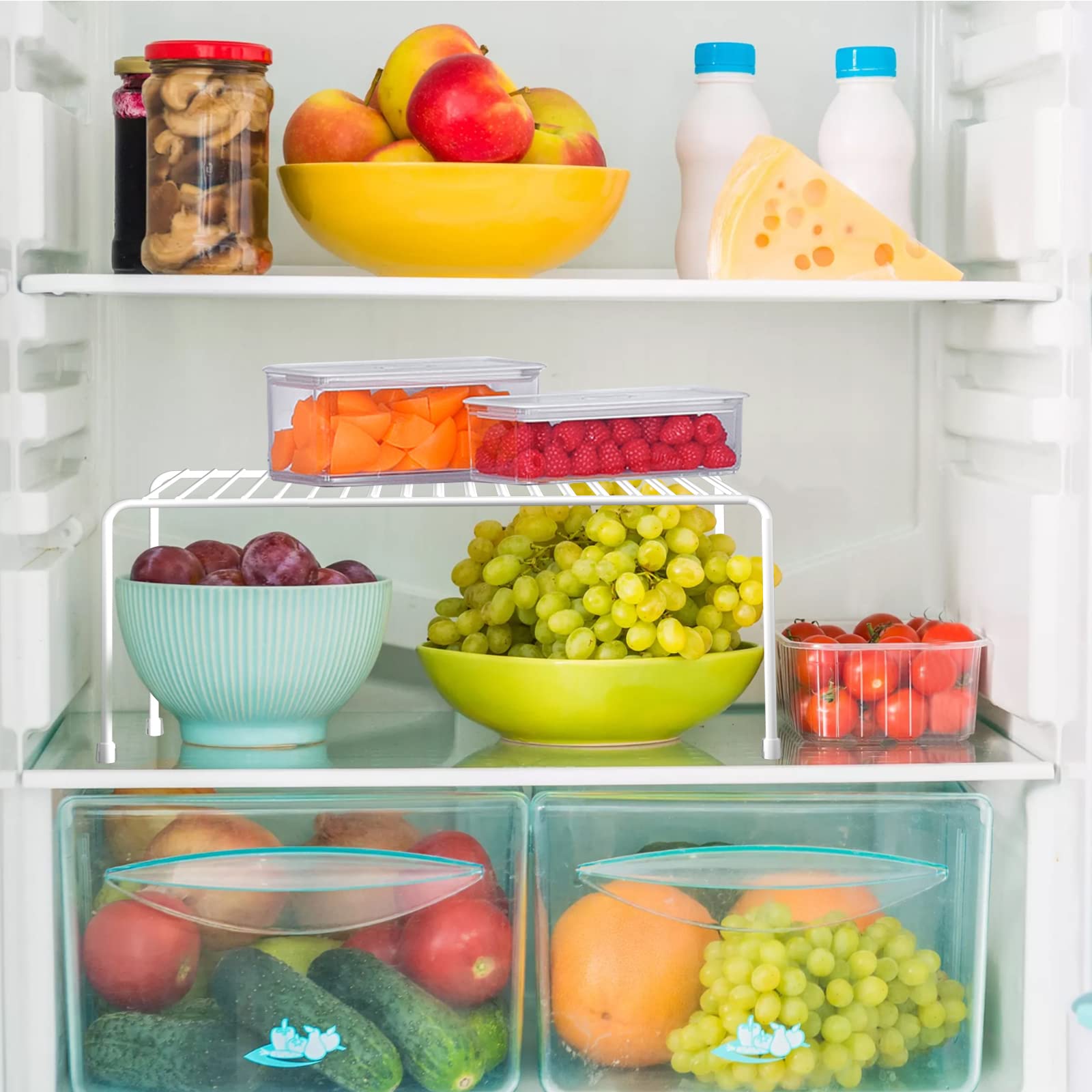 Chest Freezer Organizer Bin Expandable Wire Basket Storage, Cabinet Shelf Organizer Freezer Shelf Rack