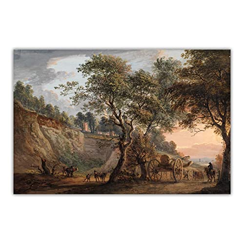 Sandby Classical Oil Painting Reproductions Print on Canvas"View at Charlton,Kent",Canvas Wall Art for Home Decor Picture 50x75cm(20x30in) Frameless