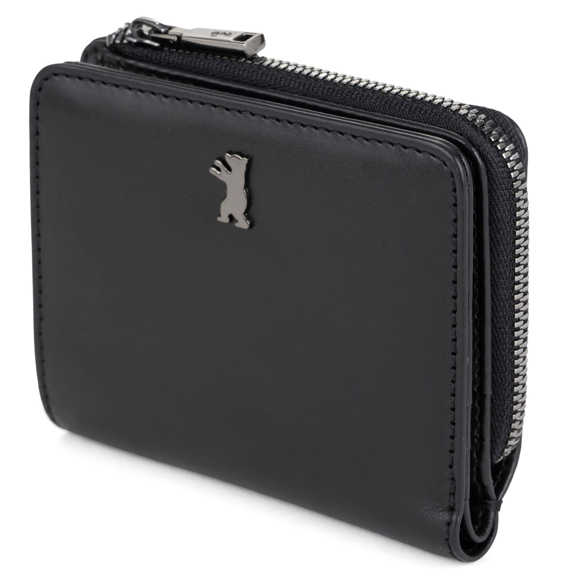 BERLINER BAGS Small Wallet Leather Purse RFID Blocking Card Case Coin Wallet for Women - Black