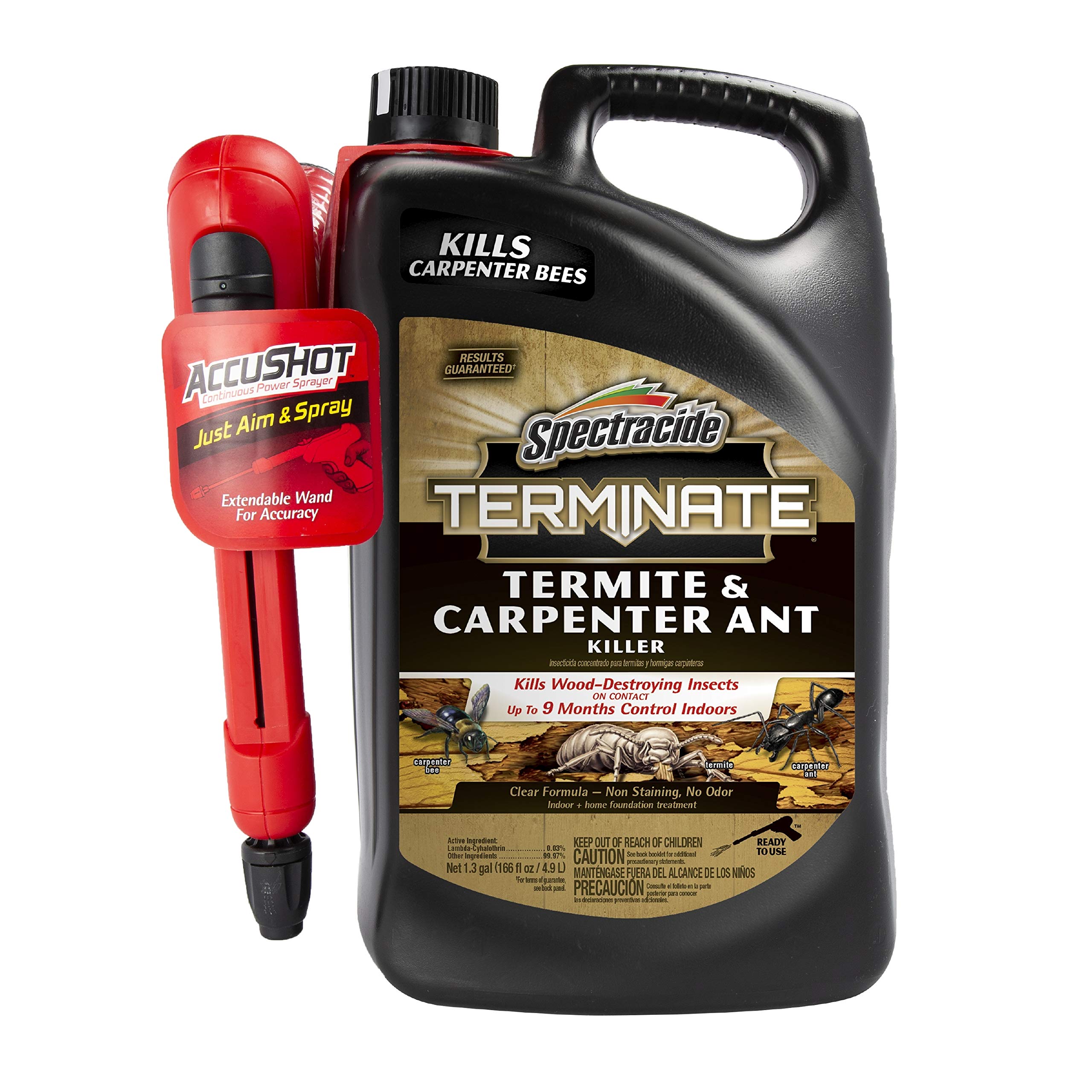 BASF 805571 Termidor Foam Termiticide/Insecticide & Spectracide Terminate Termite & Carpenter Ant Killer, Localized Control Termite Spray, Kills Wood-Destroying Insects, 1.33 Gallon (RTU Spray)