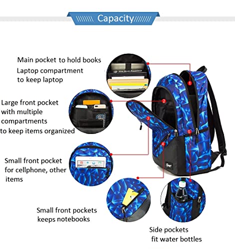 ETAISHOW Football-Print Backpack for Boys Elementary Middle School Soccer Backpack for Kids Bookbag for Teens